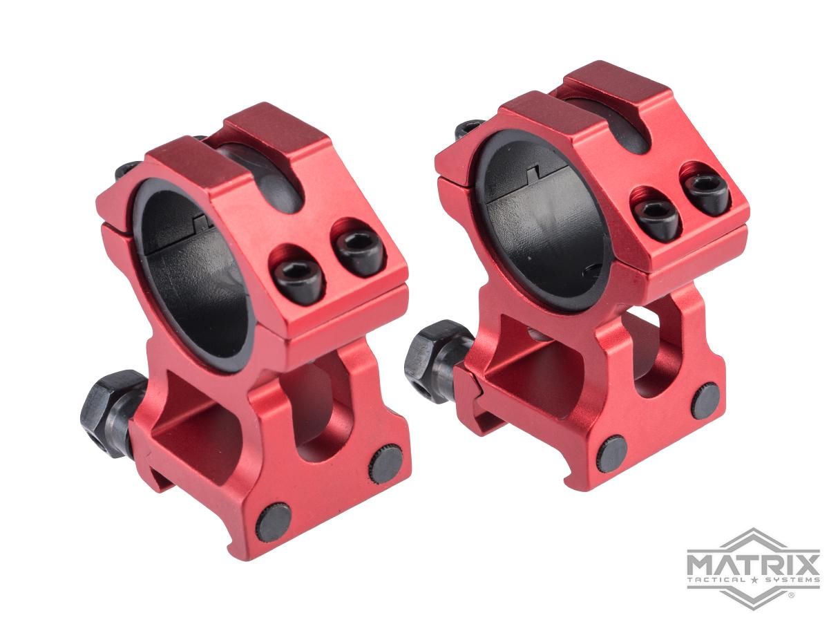 Matrix Heavy Duty Scope Riser Mounting Rings (Color: Red), Accessories ...