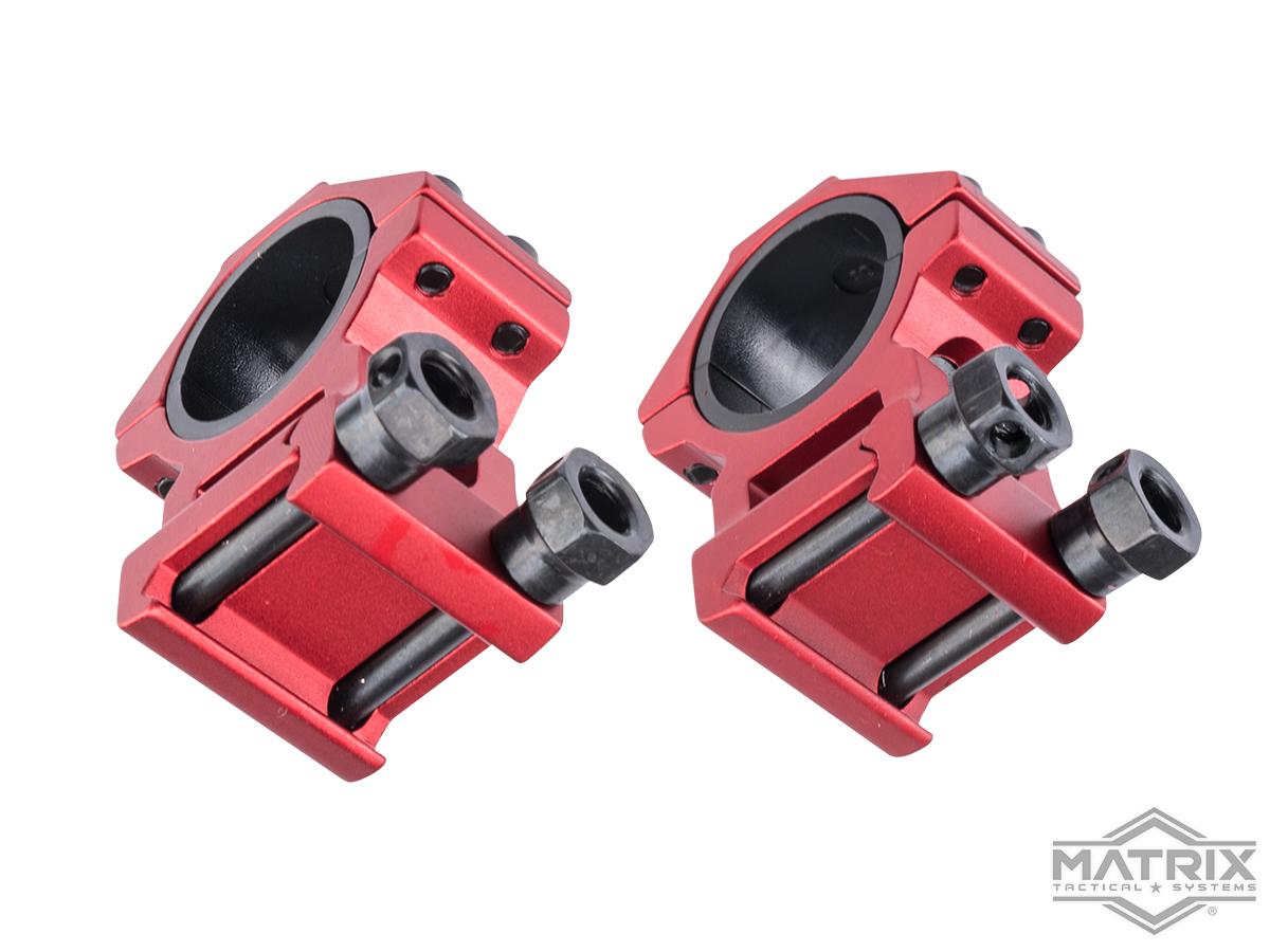 Matrix Heavy Duty Scope Riser Mounting Rings (Color: Red), Accessories ...