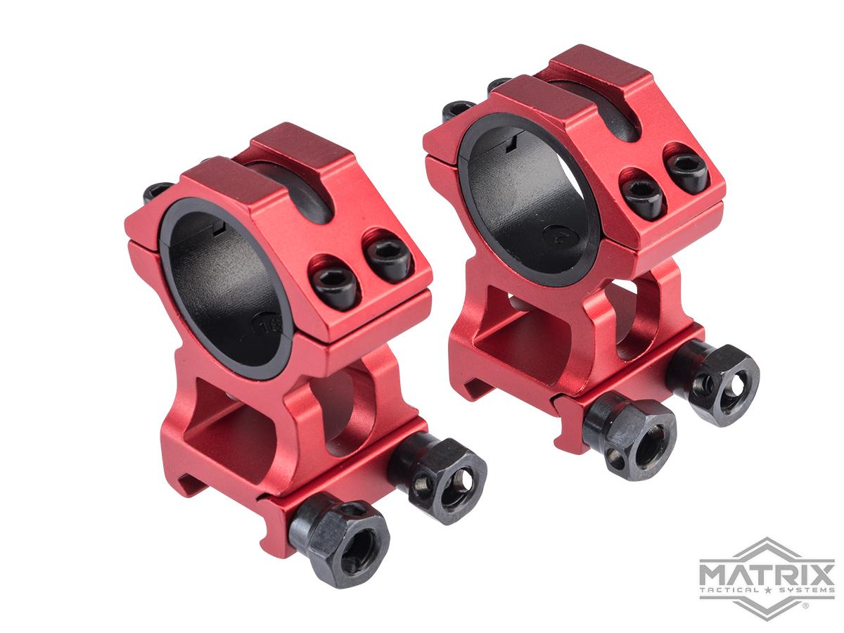 Matrix Heavy Duty Scope Riser Mounting Rings (Color: Red), Accessories ...