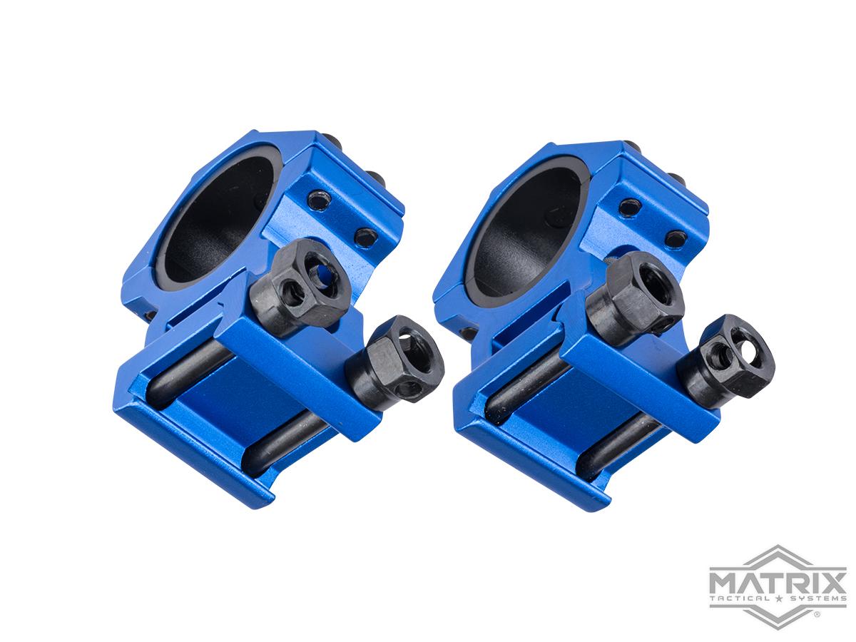 Matrix Heavy Duty Scope Riser Mounting Rings (Color: Blue), Accessories ...