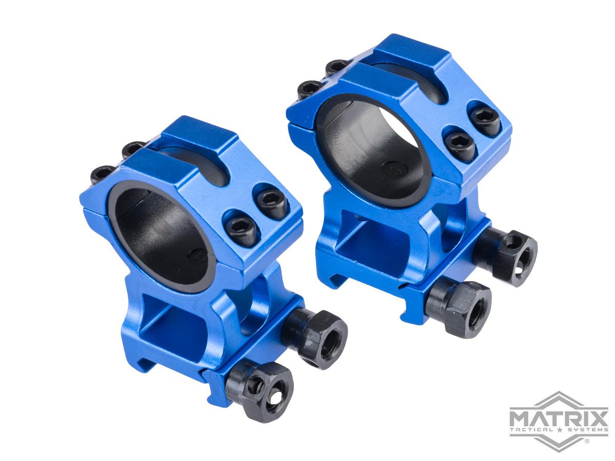 Matrix Heavy Duty Scope Riser Mounting Rings (Color: Blue), Accessories ...