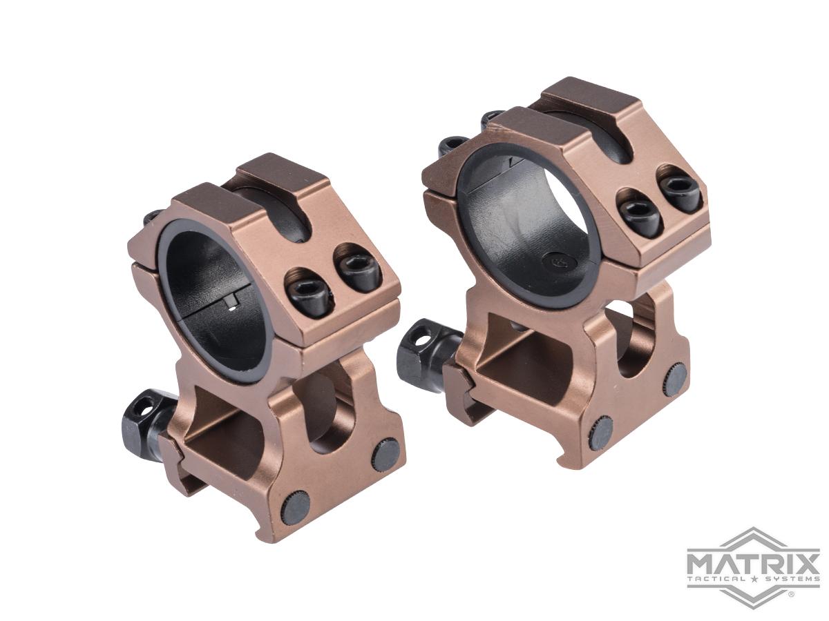 Matrix Heavy Duty Scope Riser Mounting Rings (Color: Dark Earth ...