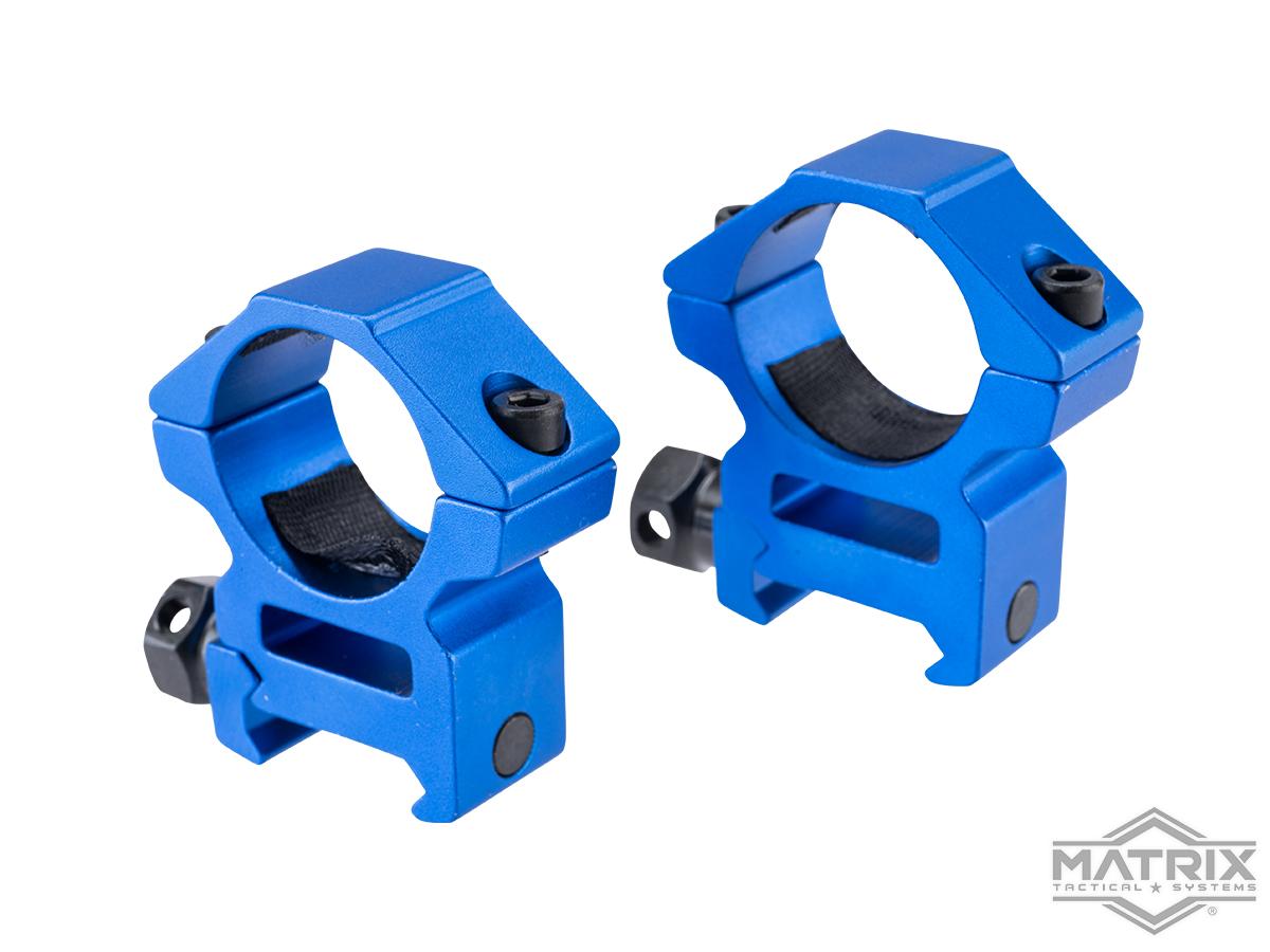 Matrix Aluminum Scope Mounting Rings (Color: Blue / 1" Tube / Short ...