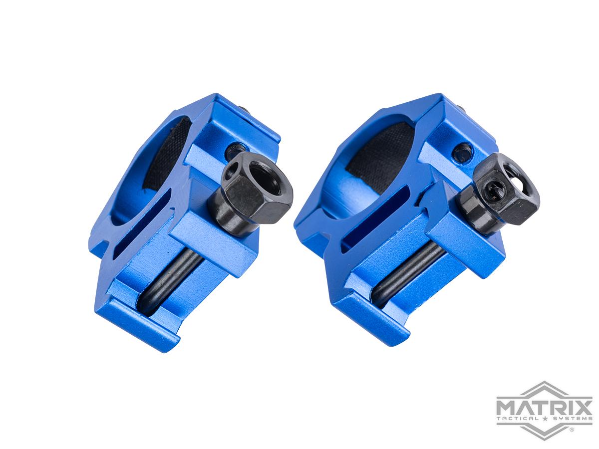 Matrix Aluminum Scope Mounting Rings (Color: Blue / 1" Tube / Short ...