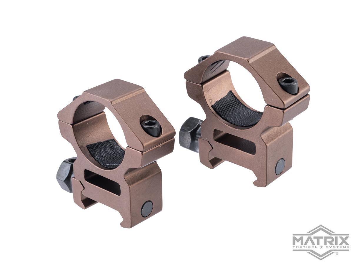 Matrix Aluminum Scope Mounting Rings (Color: Dark Earth / 1" Tube ...