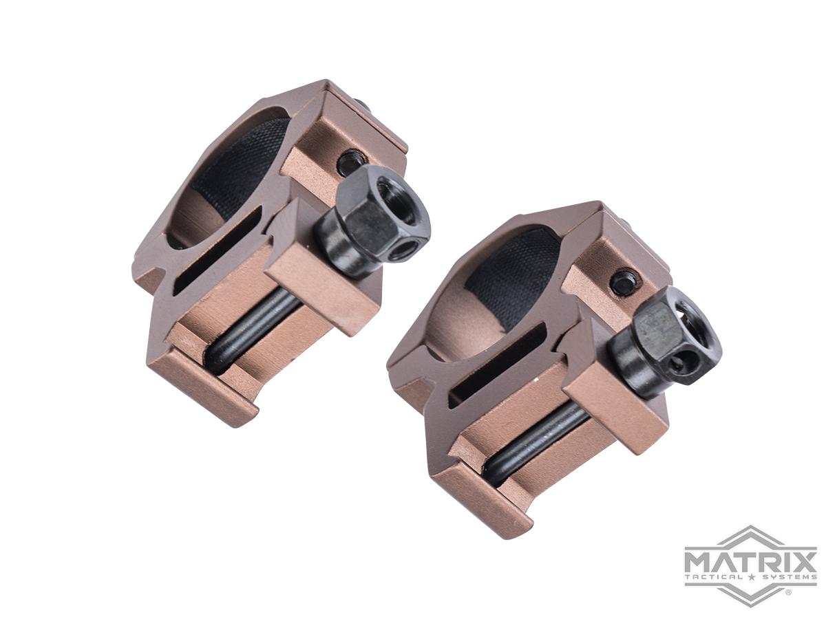 Matrix Aluminum Scope Mounting Rings (Color: Dark Earth / 1" Tube ...