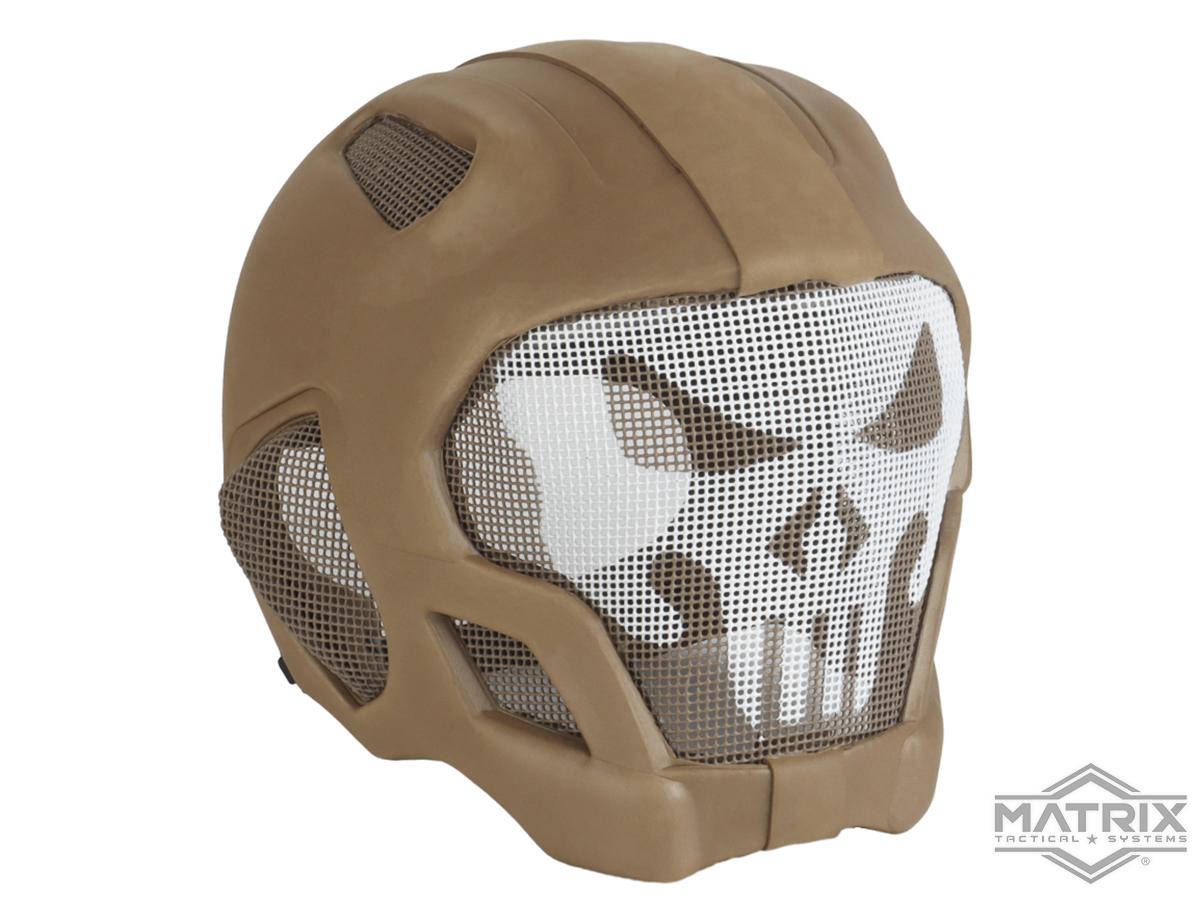 Matrix W23 Lightweight Full Face Carbon Steel Mesh Mask (Color: Tan ...