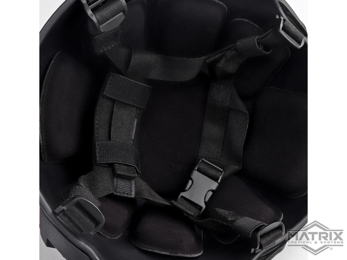 Matrix MICH 2000 Airsoft Helmet w/ NVG Shroud & ACH Rail (Color: Black ...