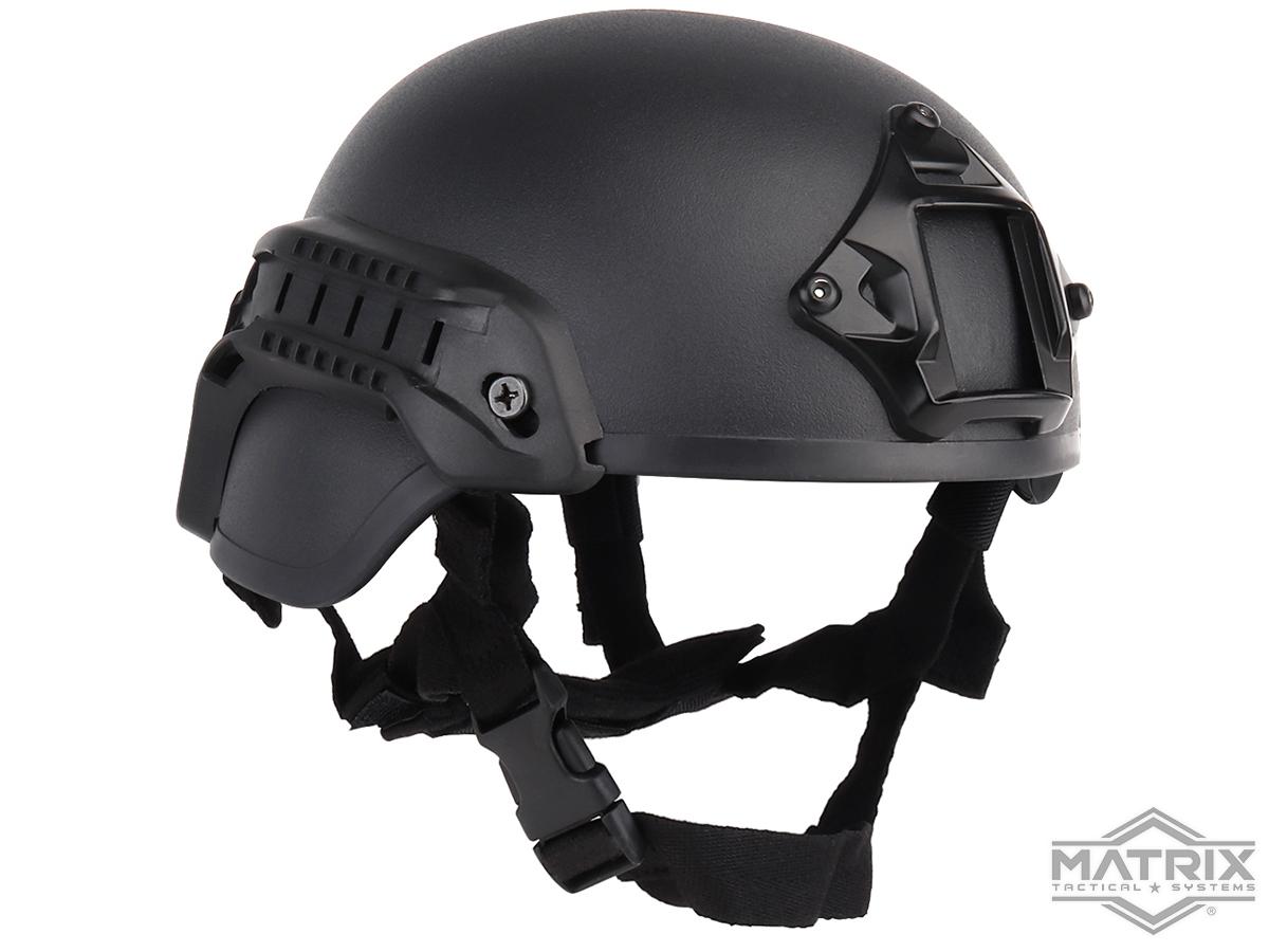 Matrix MICH 2000 Airsoft Helmet w/ NVG Shroud & ACH Rail (Color: Black ...