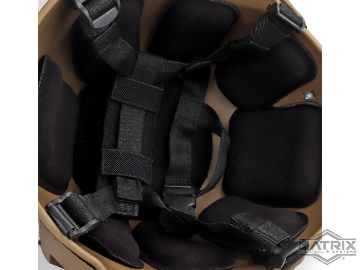 Matrix MICH 2000 Airsoft Helmet w/ NVG Shroud & ACH Rail (Color: Tan ...