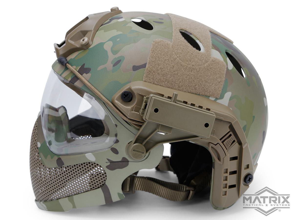 Matrix "Pilot" Steel Mesh Face Mask w/ Helmet (Color: Multicam ...