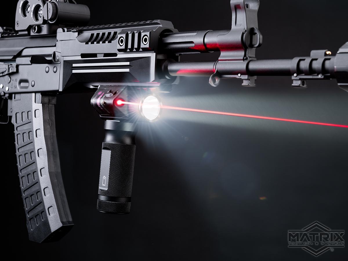 Matrix "Pyroblast" 500 Lumen Weapon Light Tactical Vertical Grip (Model: Light With Red Laser ...