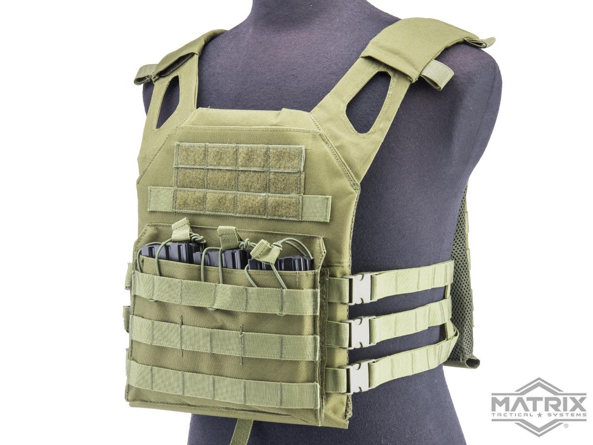 Matrix Level-1 Plate Carrier w/ Integrated Magazine Pouches & 2" Pistol ...
