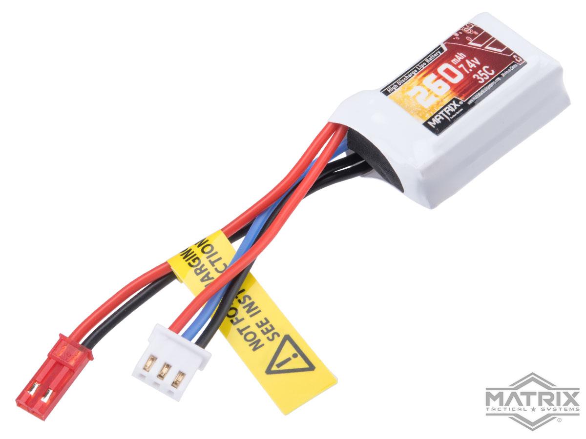 Matrix 7.4V 260mAh 35C Compact LiPo Airsoft Battery, Accessories ...