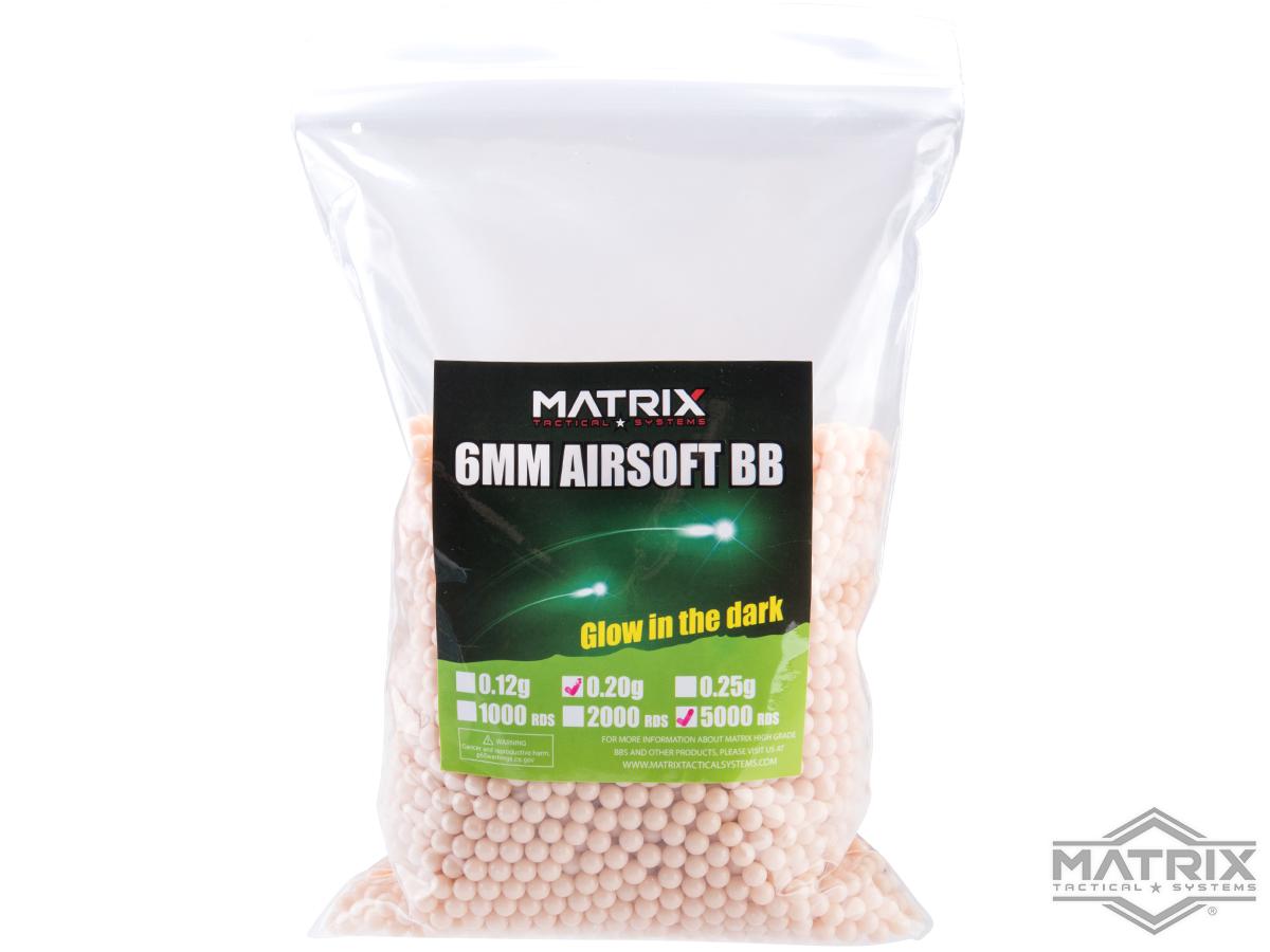 Matrix Match Grade 6mm Glow-in-the-Dark Airsoft Tracer BB (Model: 0.20g Red 5000rds ...