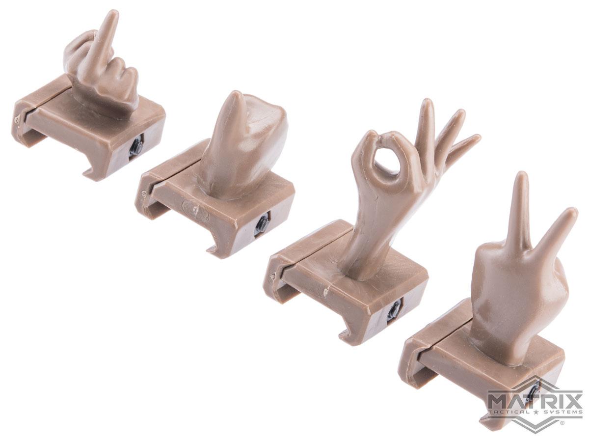 Matrix "Finger" Front and Rear Back Up Iron Sight Set (Color: Tan ...