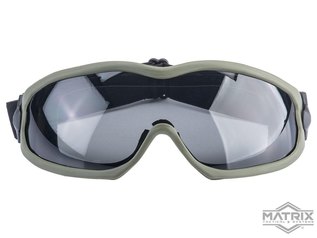 Matrix Tactical Systems Wide View Goggles (Color: OD Green / Smoke Lens ...