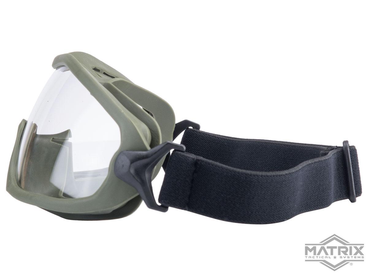 Matrix Tactical Systems Wide View Goggles (Color: OD Green / Clear Lens ...