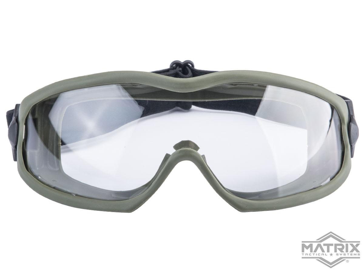 Matrix Tactical Systems Wide View Goggles (Color: OD Green / Clear Lens ...