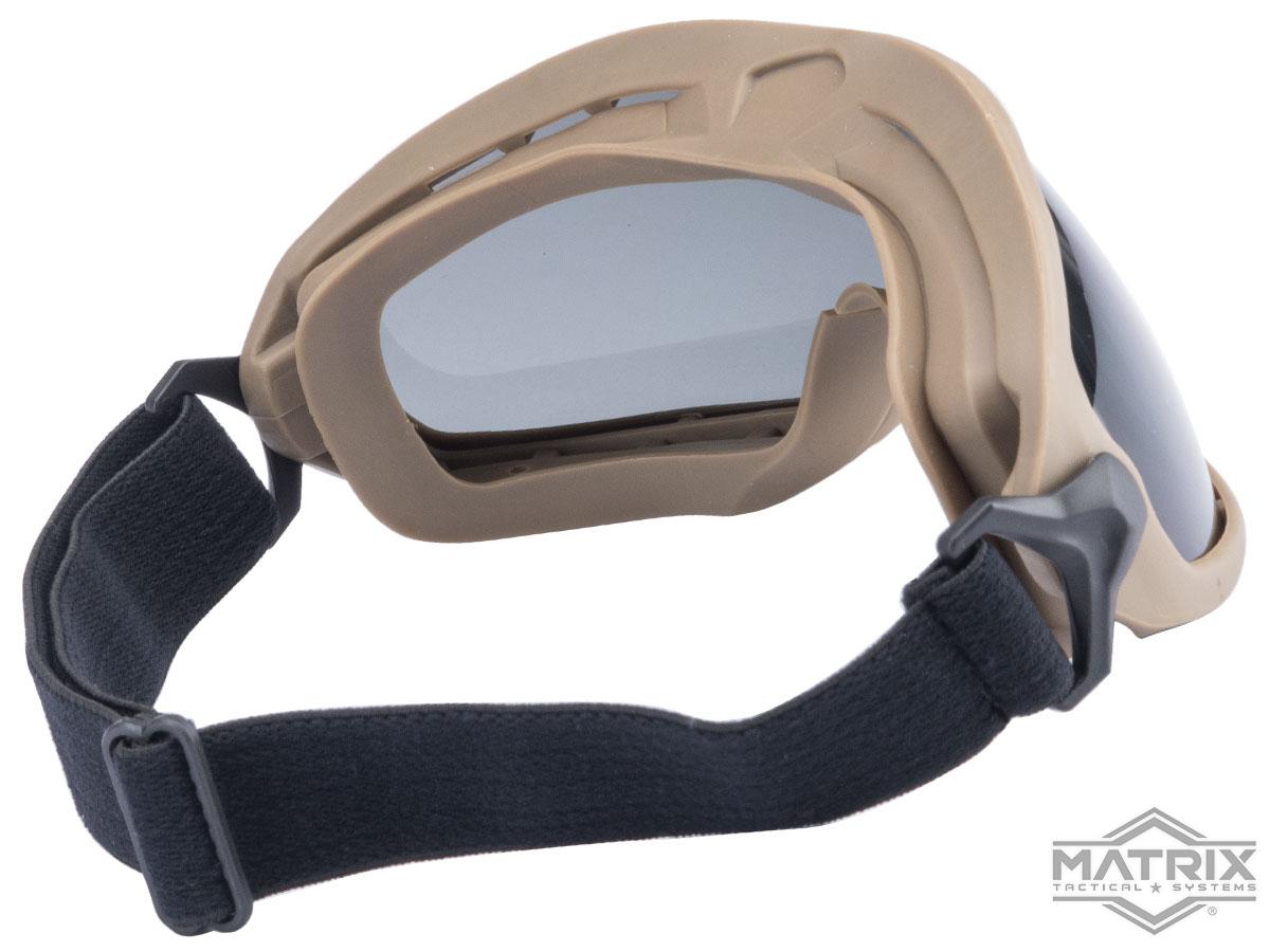 Matrix Tactical Systems Wide View Goggles (Color: Tan / Smoke Lens ...