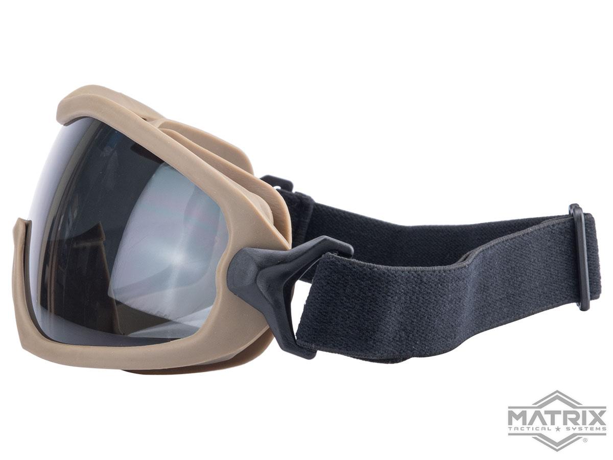 Matrix Tactical Systems Wide View Goggles (Color: Tan / Smoke Lens ...