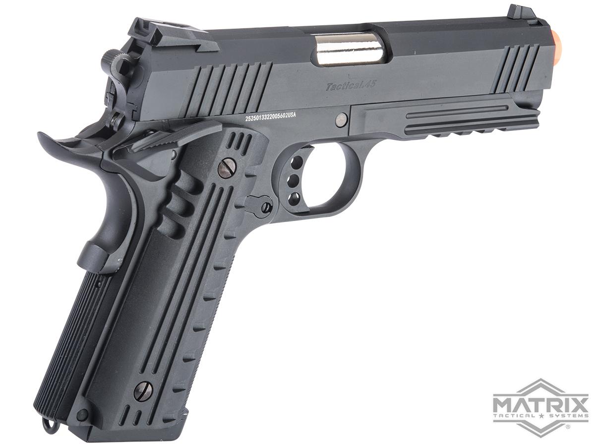 Matrix 1911 4.3 OPS Tactical Gas Blowback Airsoft Pistol (Model: Railed ...