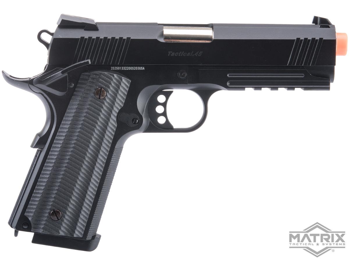 Matrix 1911 4.3 OPS Tactical Gas Blowback Airsoft Pistol (Model: Railed ...