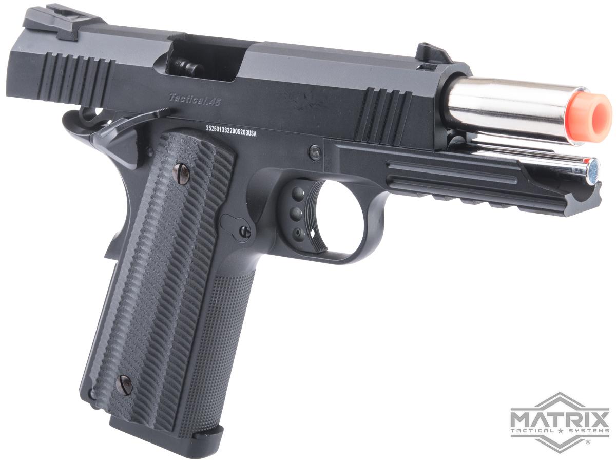 Matrix 1911 4.3 OPS Tactical Gas Blowback Airsoft Pistol (Model: Railed ...