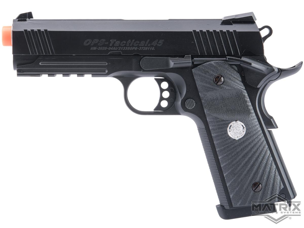 Matrix 1911 4.3 OPS Tactical Gas Blowback Airsoft Pistol (Model: Railed ...