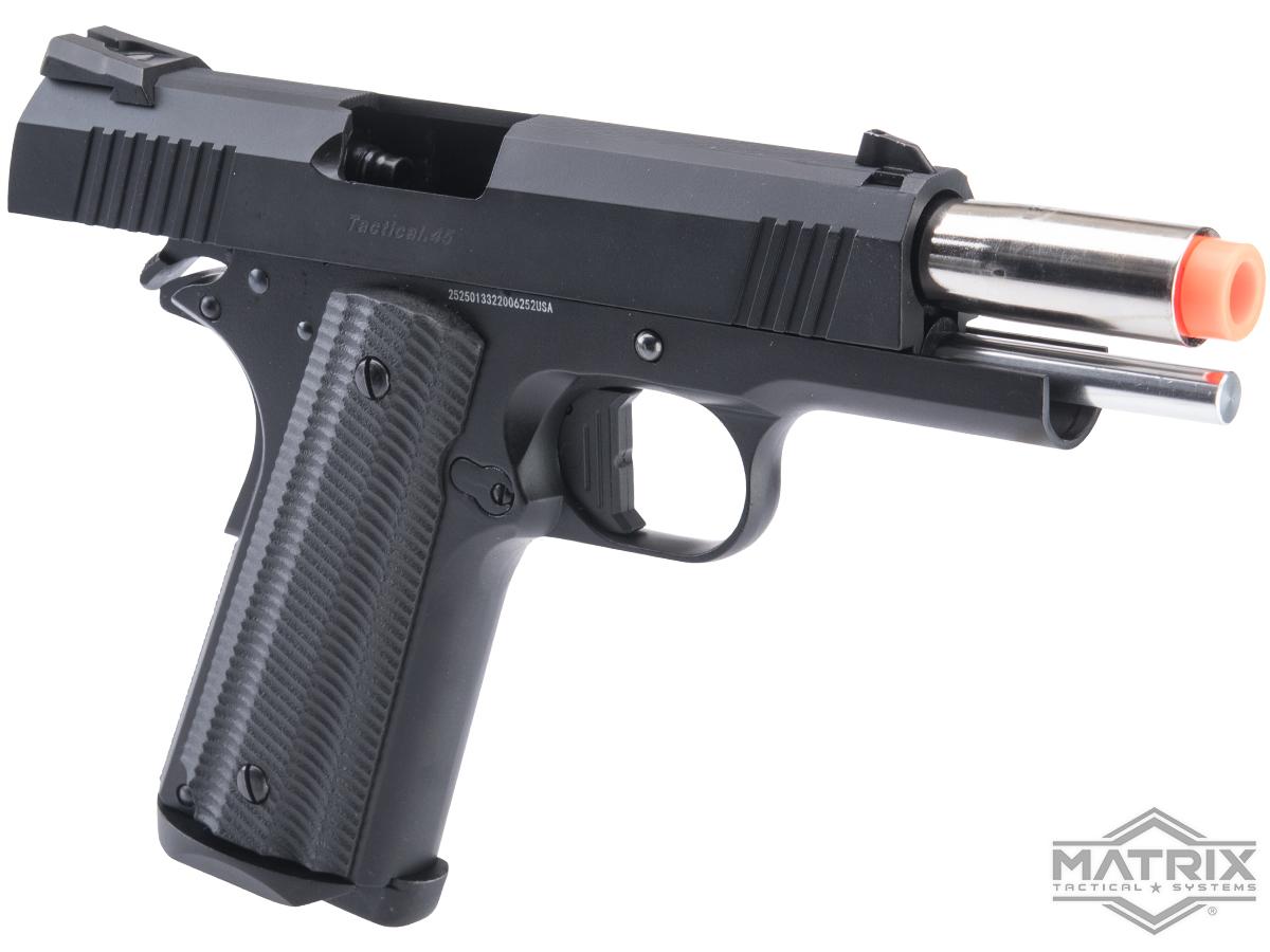 Matrix 1911 4.3 OPS Tactical Gas Blowback Airsoft Pistol (Model: Slim Textured Grips), Airsoft ...