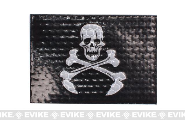 Reflective Skull & Bones Patch - Black, Tactical Gear/Apparel, Patches ...