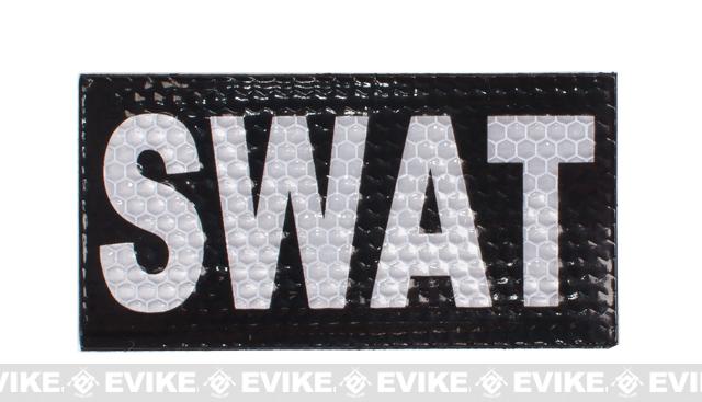 Reflective SWAT Patch - Black, Tactical Gear/Apparel, Patches - Evike ...