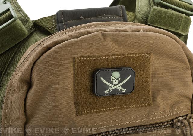 Matrix Skull And Swords Pvc Iff Hook And Loop Patch Color Glow In