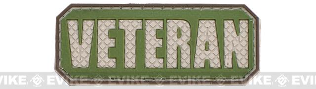 Veteran PVC Hook and Loop Morale Patch (Color: Green / Khaki), Tactical Gear/Apparel, Patches ...