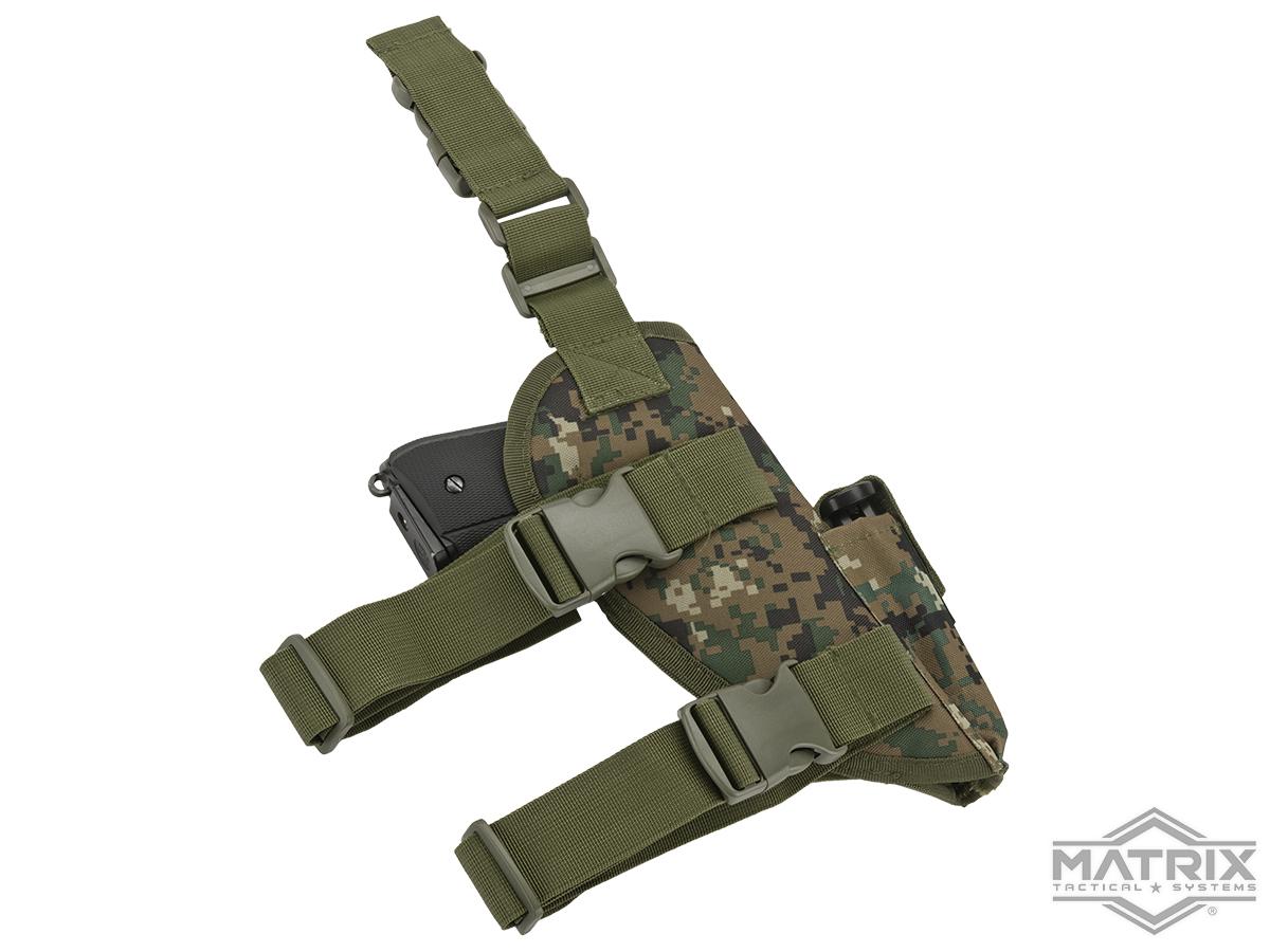 Matrix Deluxe Tactical Thigh Holster (Color: Digital Woodland / Left ...