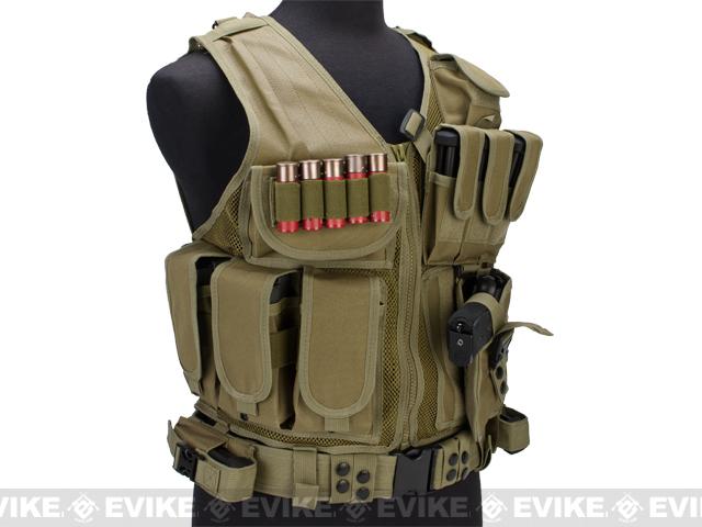 Matrix Special Force Cross Draw Tactical Vest w/ Built In Holster & Mag ...