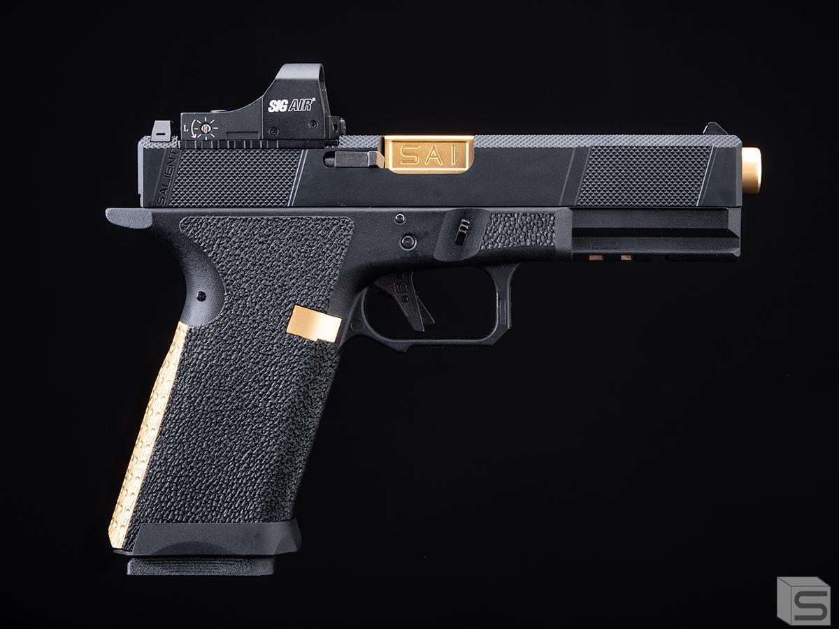 EMG SAI BLU w/ EMG Tier One Utility RMR-Cut Slide GBB Airsoft Pistol ...