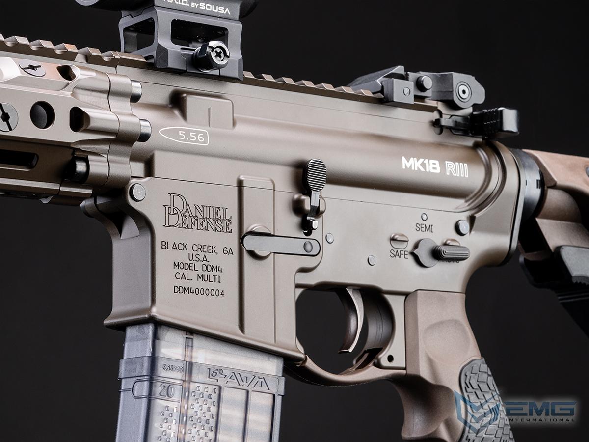 EMG CGS Series Daniel Defense Licensed MK18 RIII Gas Blowback Airsoft Rifle by CYMA (Color: Flat ...