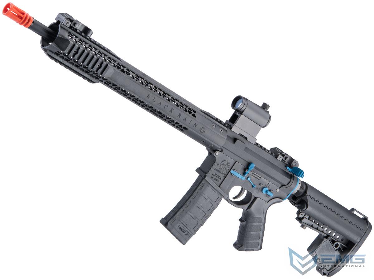 EMG Black Rain Ordnance BRO SPEC15 Licensed AR-15 Airsoft AEG Rifle (Color: Black-Blue / Rifle ...