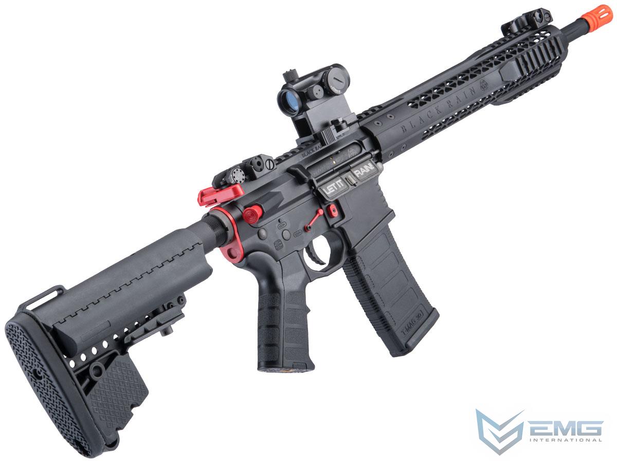 EMG Black Rain Ordnance BRO SPEC15 Licensed AR-15 Airsoft AEG Rifle (Color: Black-Red / Carbine ...