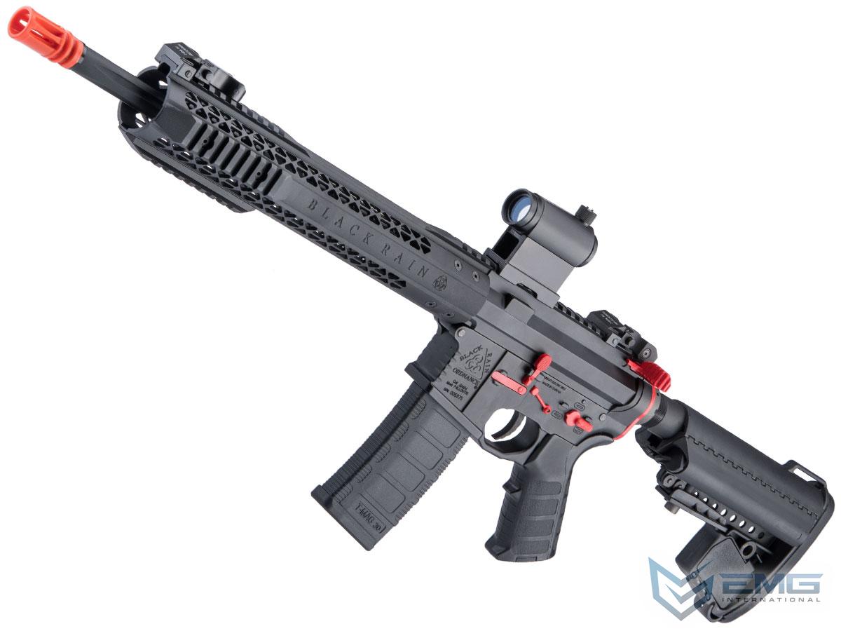 EMG Black Rain Ordnance BRO SPEC15 Licensed AR-15 Airsoft AEG Rifle (Color: Black-Red / Carbine ...