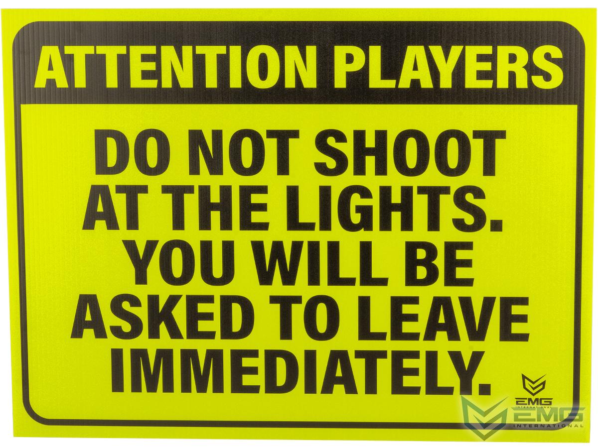 Airsoft 18" x 24" Neon Plastic Field Sign by EMG (Type: Attention ...