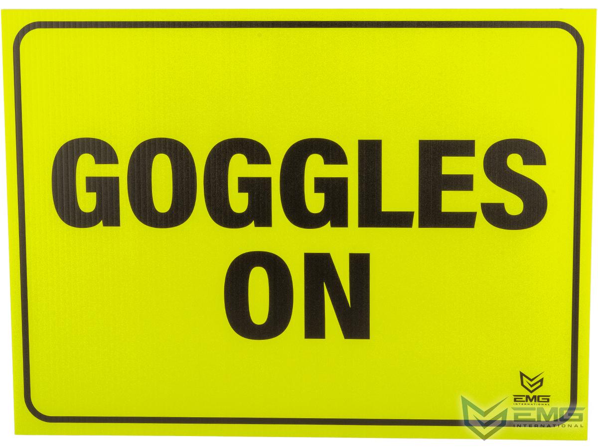 Airsoft 18" x 24" Neon Plastic Field Sign by EMG (Type: Goggles On ...