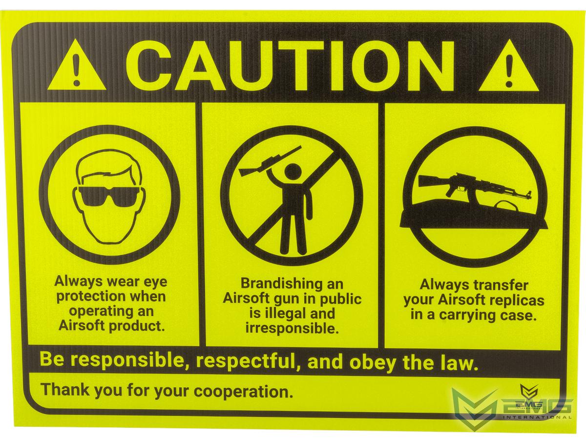 Airsoft 18" x 24" Neon Plastic Field Sign by EMG (Type: Caution ...
