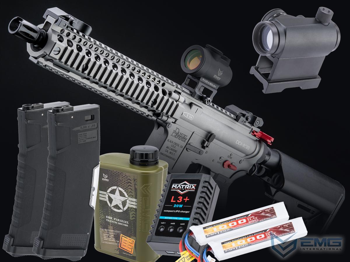 EMG Daniel Defense Licensed DDM4 Airsoft AEG Rifle w/ CYMA Platinum QBS ...