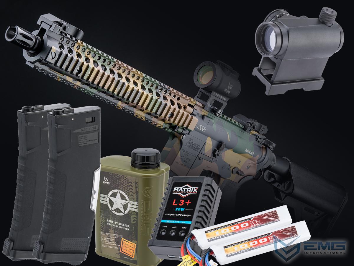 EMG Daniel Defense Licensed DDM4 Airsoft AEG Rifle w/ CYMA Platinum QBS ...