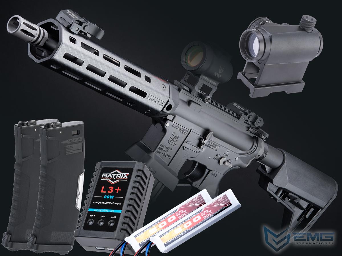 EMG Lancer Systems Licensed L15 Defense Airsoft AEG Rifle (Model: Faux Carbon Handguard / 8 ...
