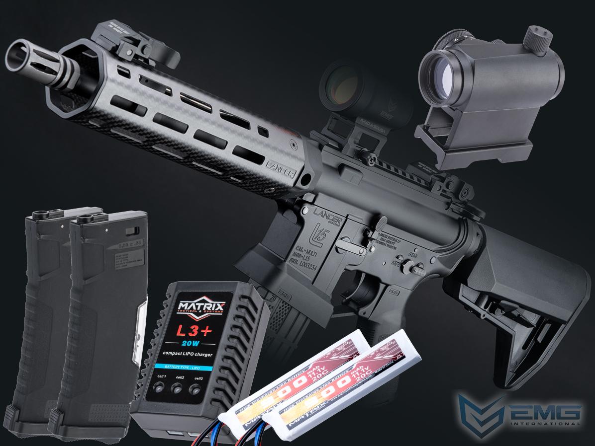 EMG Lancer Systems Licensed L15 Defense Airsoft AEG Rifle (Model: Carbon Fiber Handguard / 8 ...