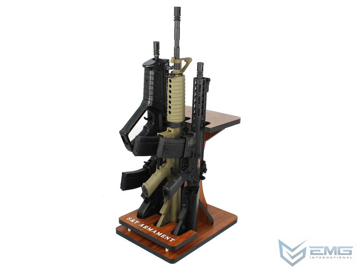 EMG Wooden Organizational Gun Rack / Display Stand (Capacity: 3 Long ...