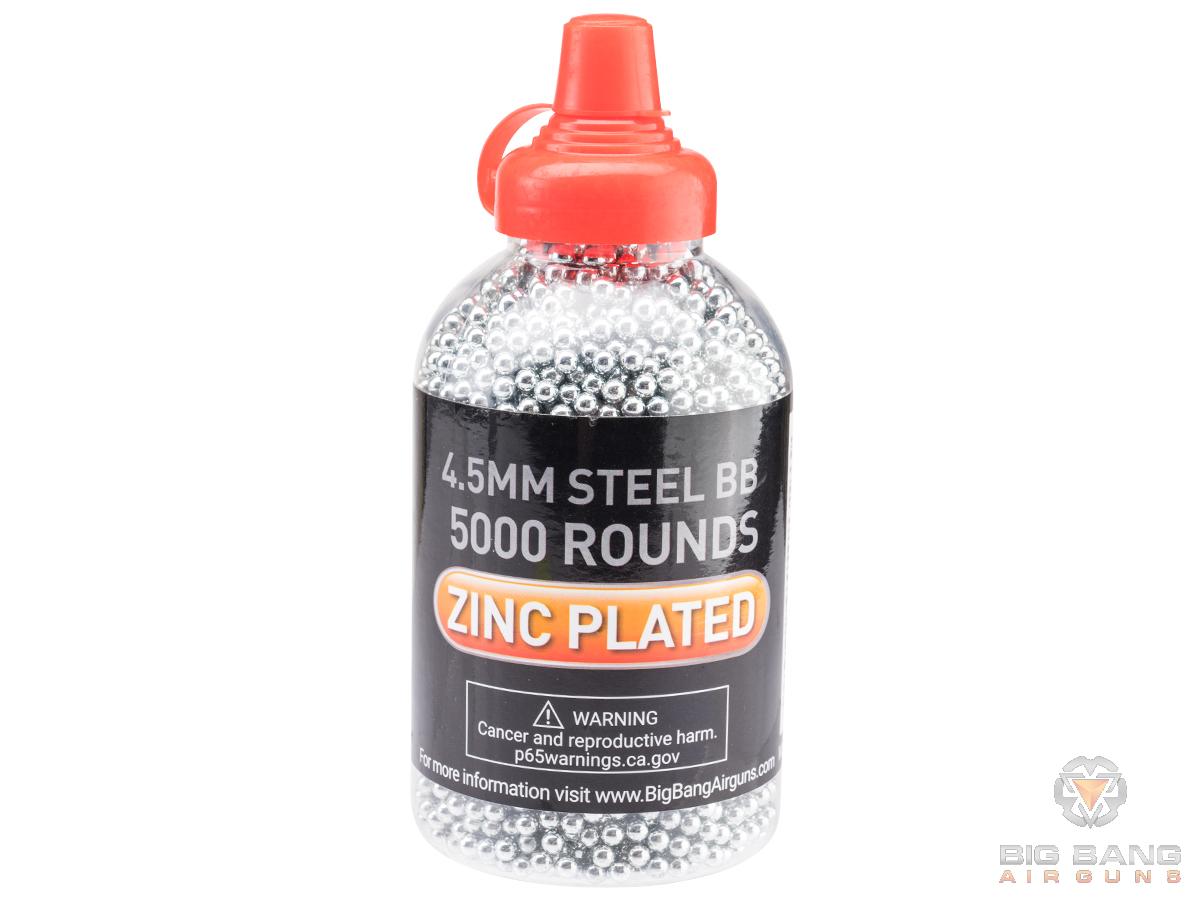 Big Bang Airgun 4.5mm / .177 cal Steel BB - Bottle (Type: Zinc Plated ...